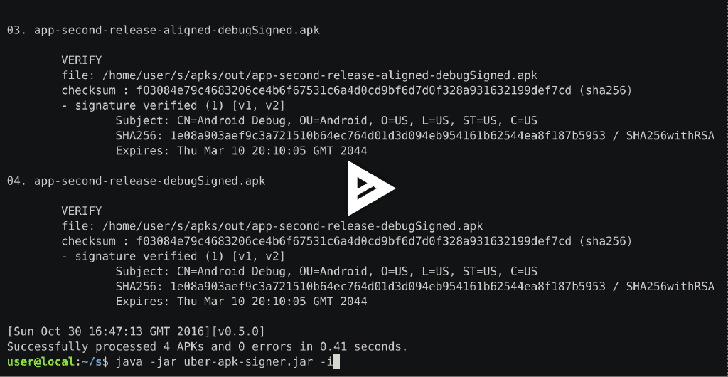 uber-apk-signer · favr.dev | Portfolio