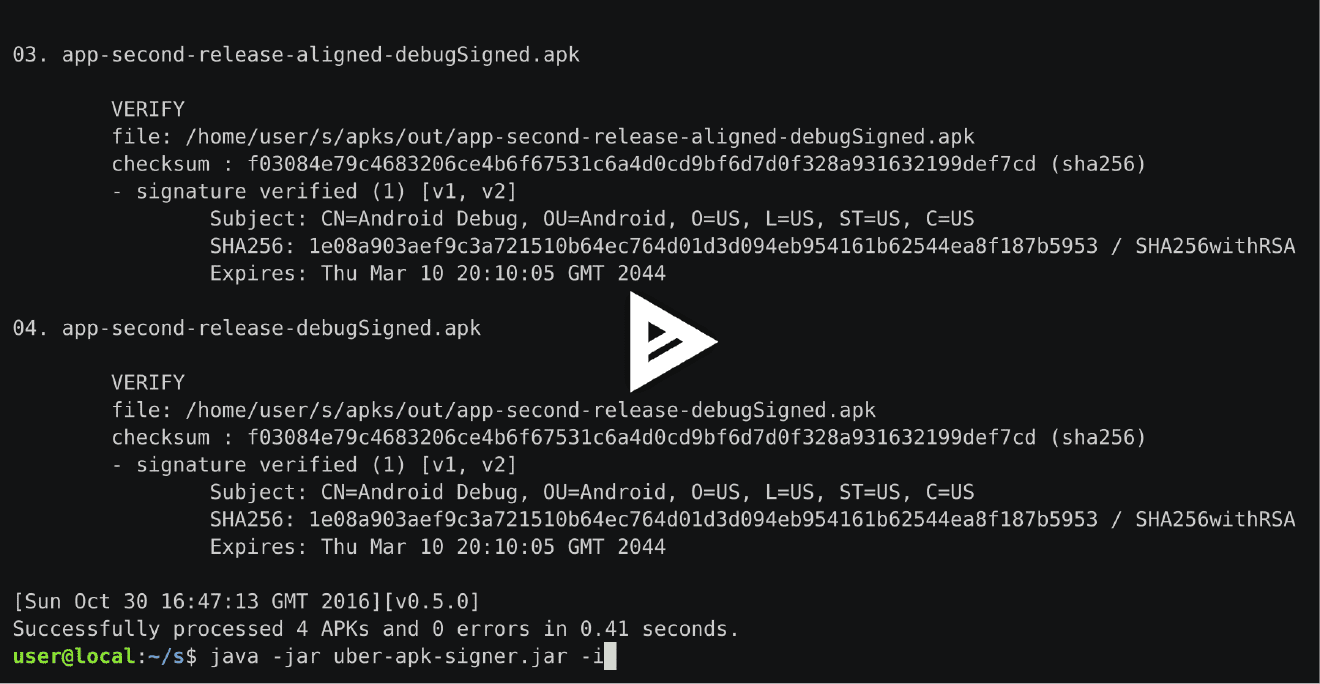 uber-apk-signer · favr.dev | Portfolio